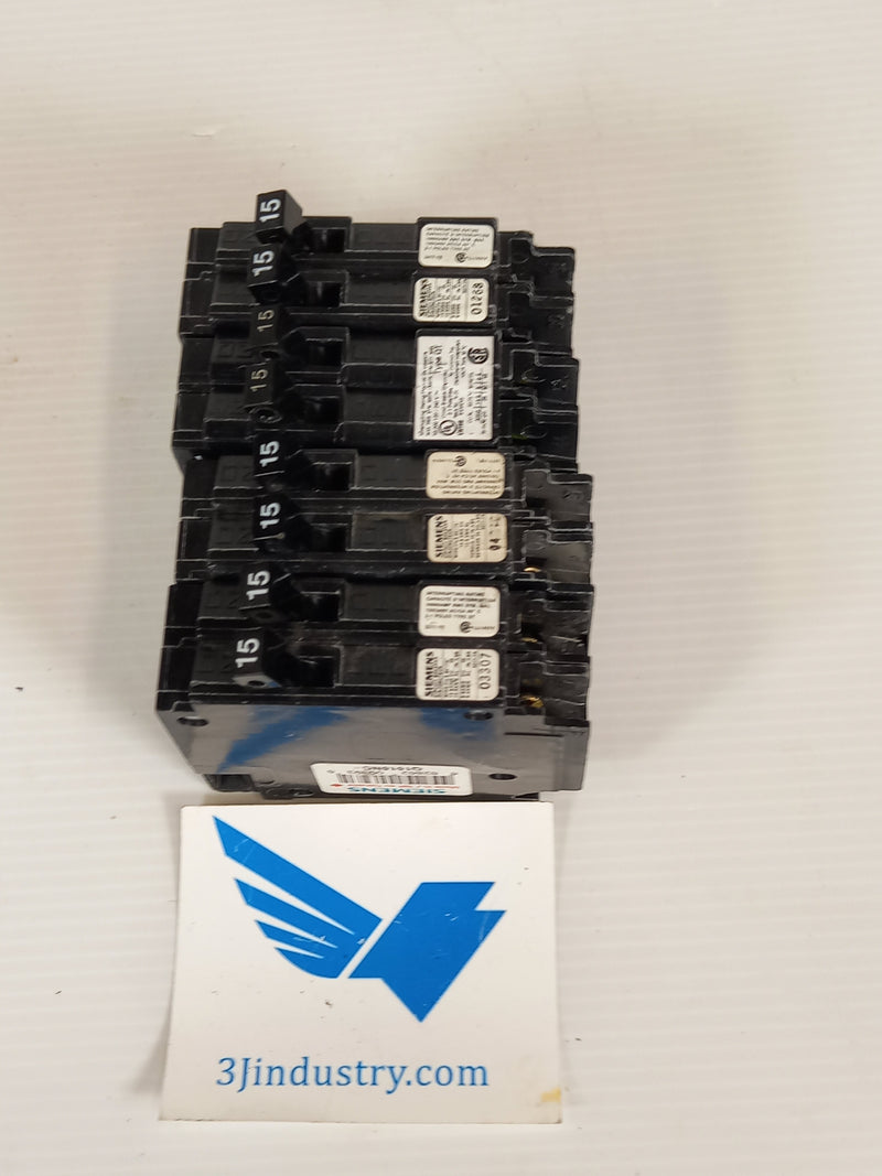 Q1515NC Lot of 4 - Siemens - 15/15A Tandem Circuit Breaker Plug-In 1 P ...