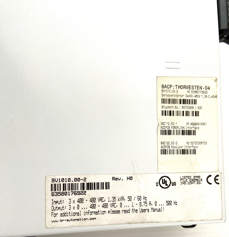 8V1010.00-2 REV H0 - 8V1010002 - ACOPOS 1010 - 50/60HZ - 400-480VAC ...