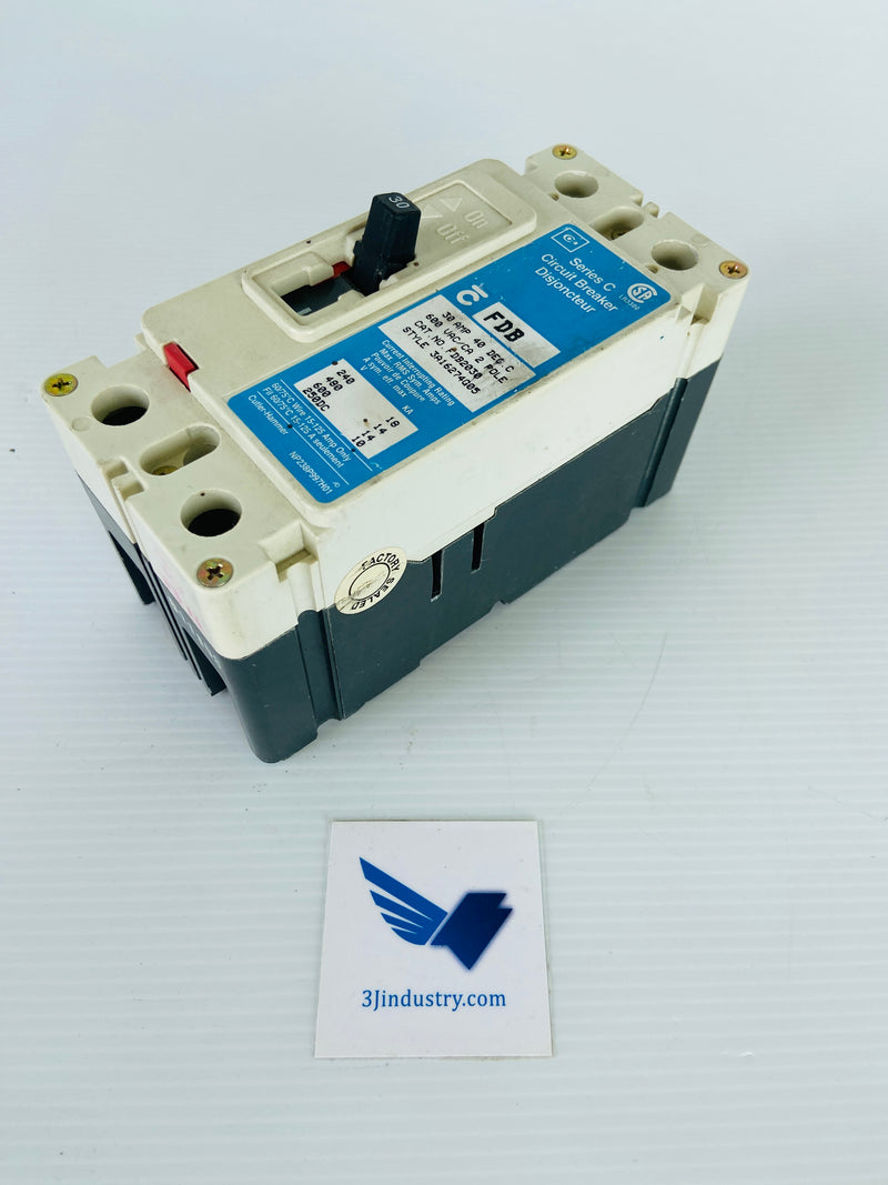 FDB2030 - 30A - 2 POLE - 600VAC - 3A16274G05 - Cutler Hammer FDB2030 C ...