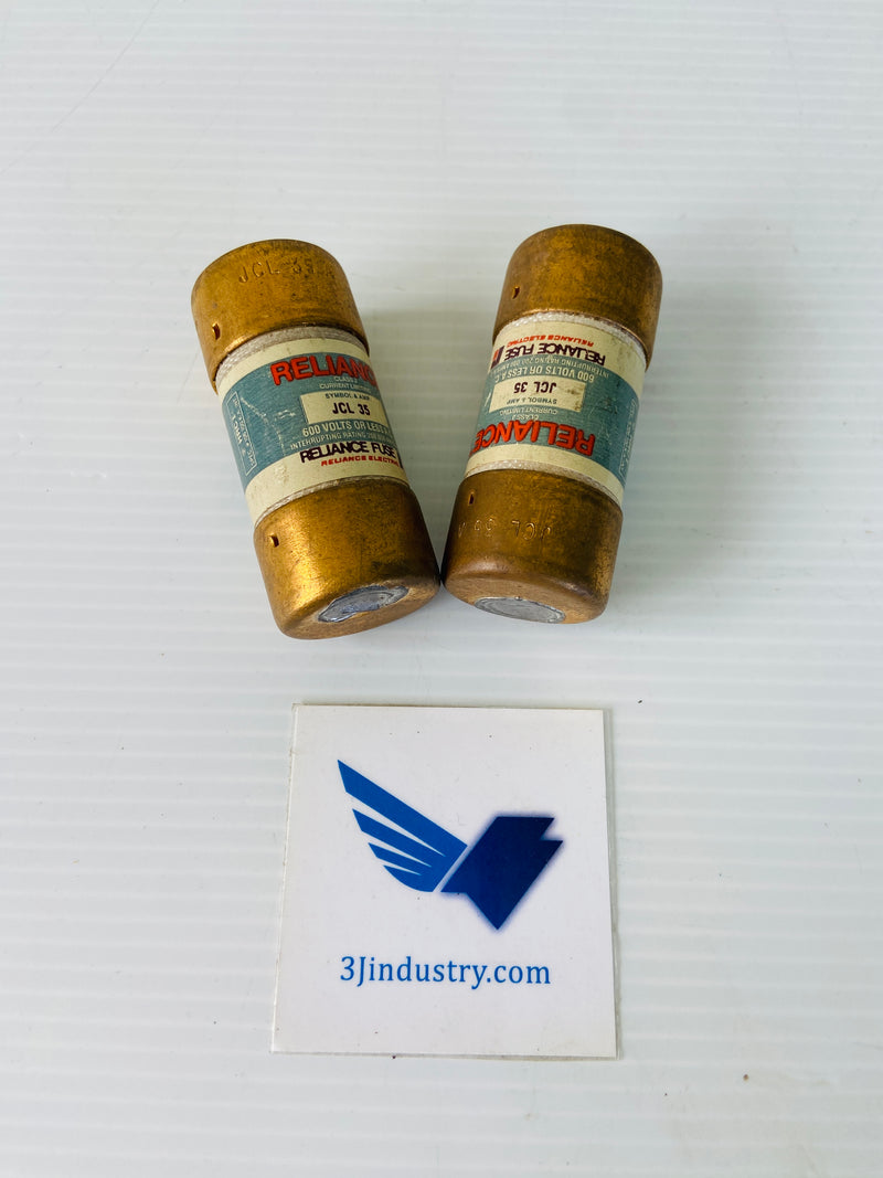 LOT OF 2 - JCL-35 - 35A - 600V CLASS J - RELIANCE ELECTRIC JCL35 FUSE ...