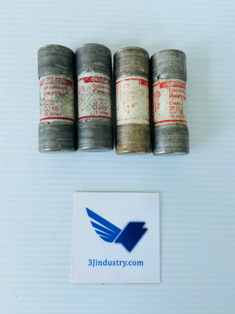 LOT OF 4 CJ15 - 15A - 600V CLASS J - GOULD SHAWMUT CJ-15 FUSE – 3JIndustry